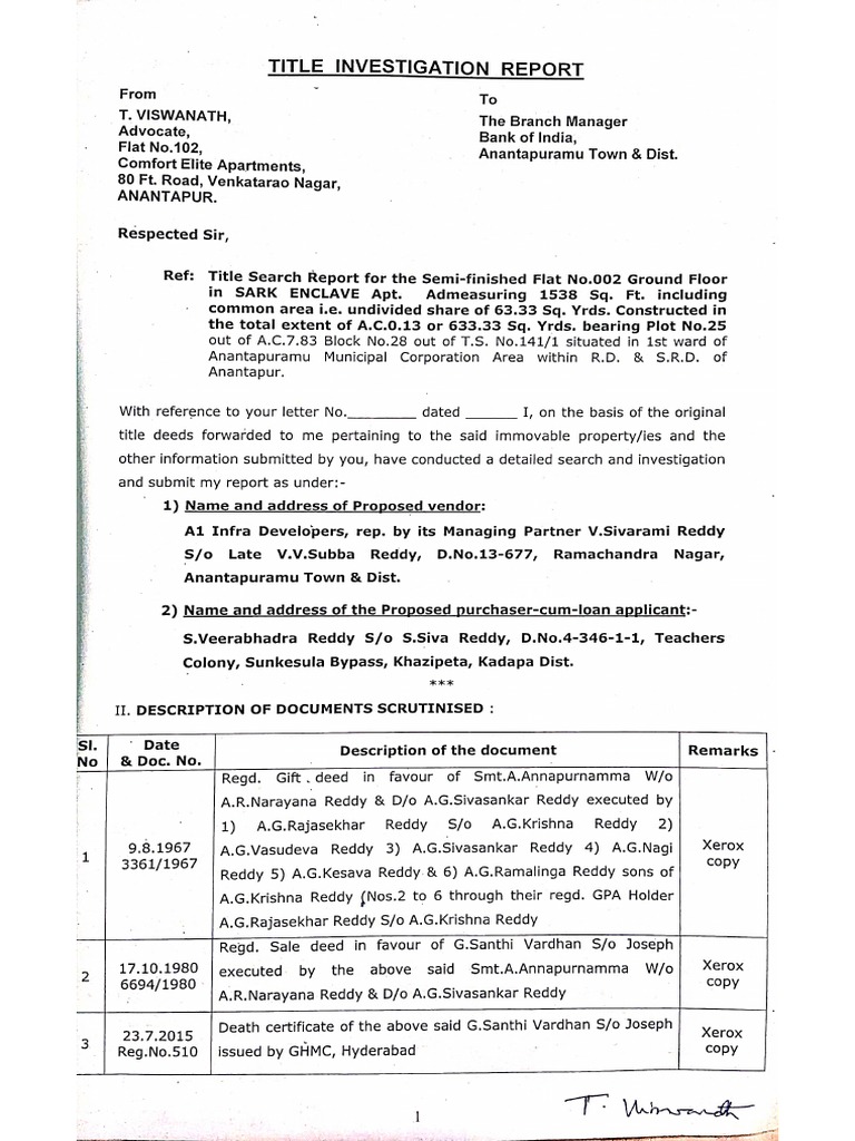 Title Investigation Report | PDF