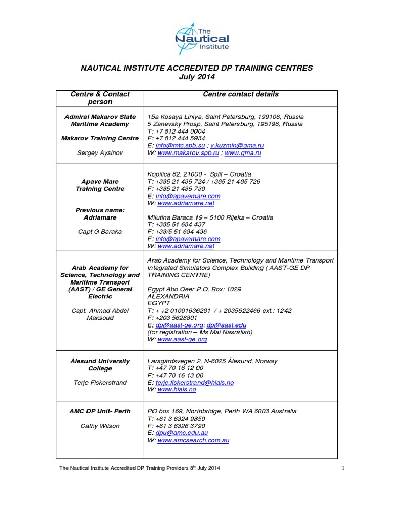 Accredited DP Centre List - 8th July 2014 | PDF