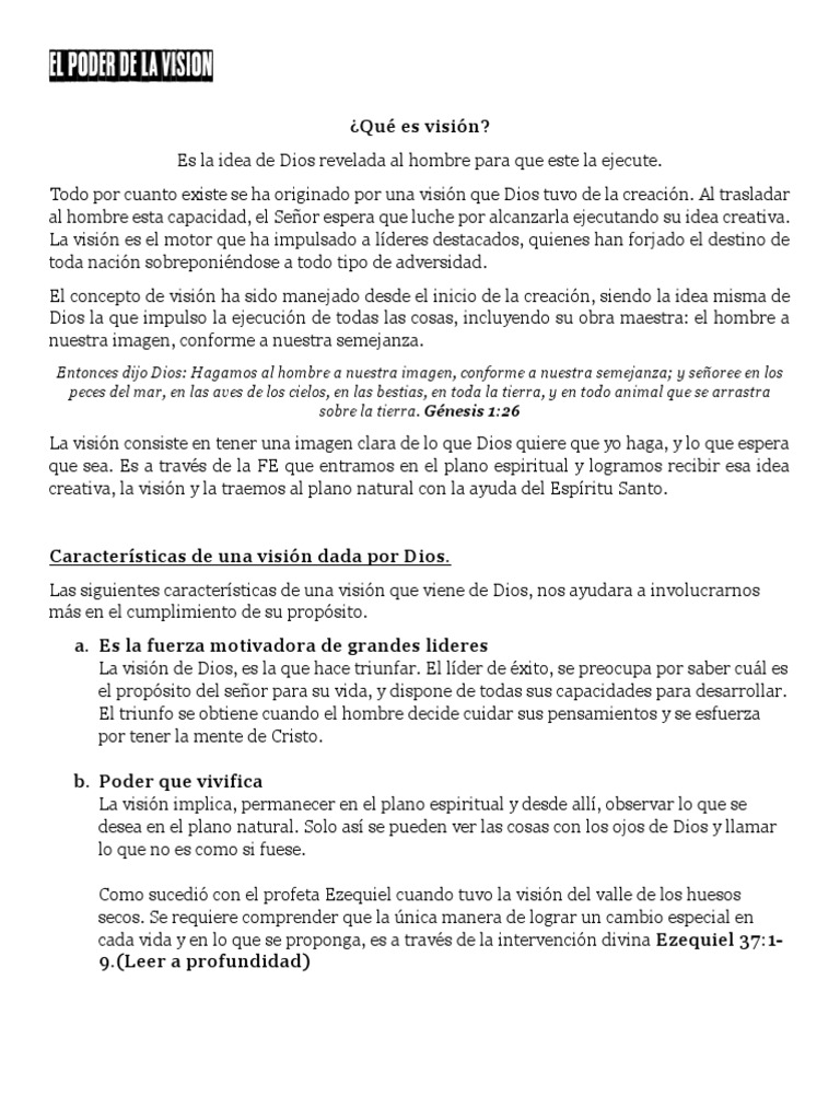 El Poder de Una Vision | PDF | Jesús | Dios
