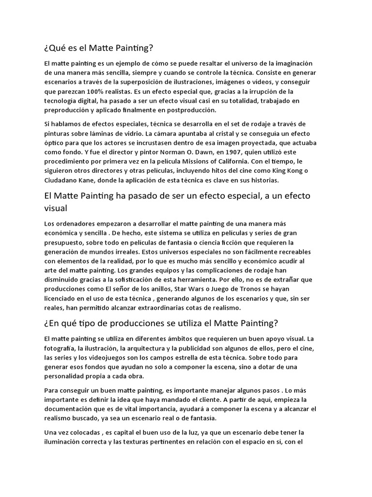 Introducción al Matte Painting | PDF