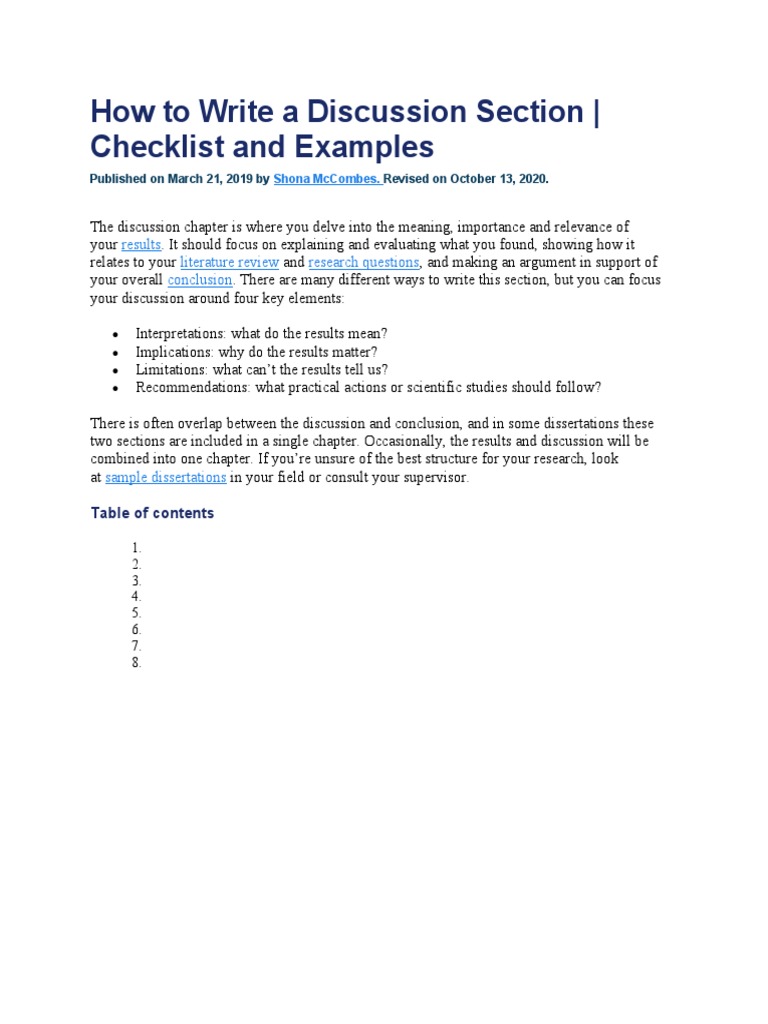 How To Write A Discussion Section Pdf Hypothesis Theory