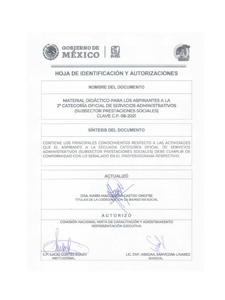 2a Cat Oficial de Prest Econ | PDF | Bienestar | Trabajo Social