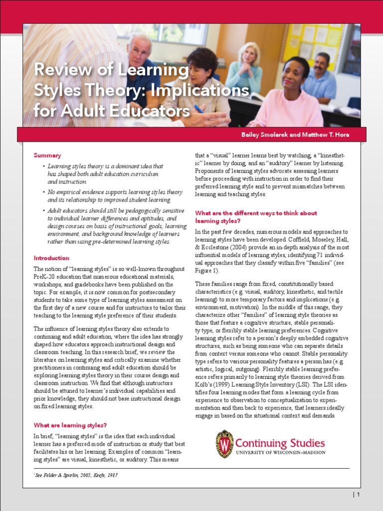 Learning Styles Research Brief | PDF | Learning Styles | Learning