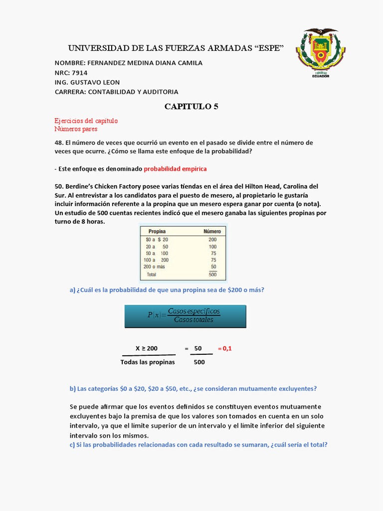 Capitulo 5 Terminado | PDF | Probabilidad | Matemáticas