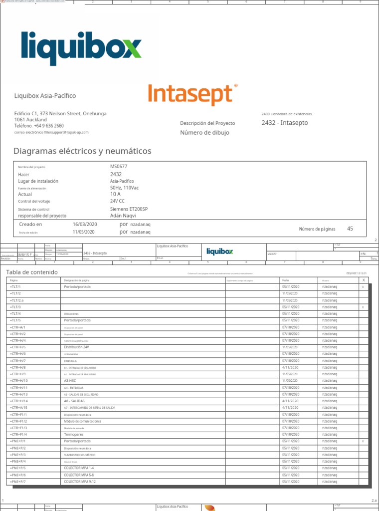 2400 Intasept Filler Electrical - Es | PDF | Ligero | Ingenieria Eléctrica