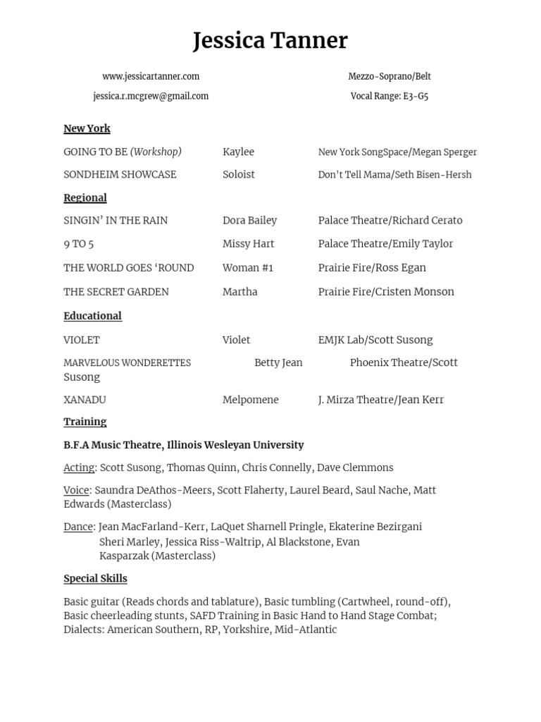 Jessica Tanner Mezzo-Soprano Showcase | PDF