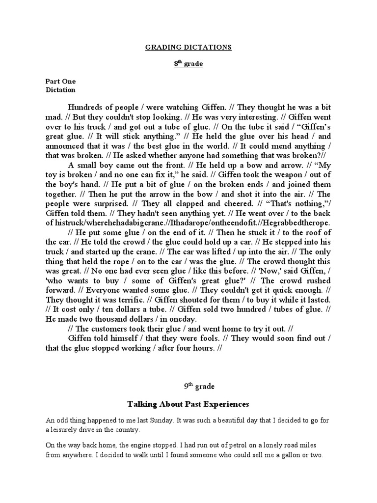Grading Dictations 1 | PDF