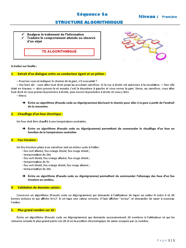 3-TD Algorithmique | PDF | Feu de circulation