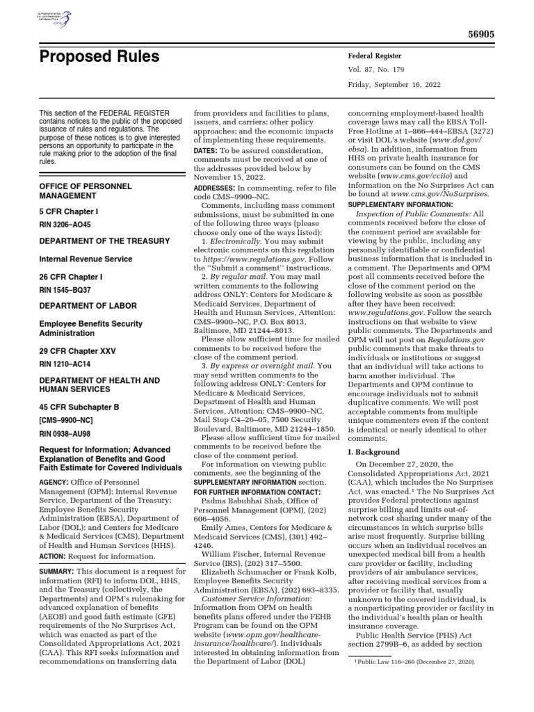 Fedrgister 2022 On Updating The EOB (Explanation of Benefits) For ... Fedrgister 2022 On Updating The EOB (Explanation of Benefits) For ...