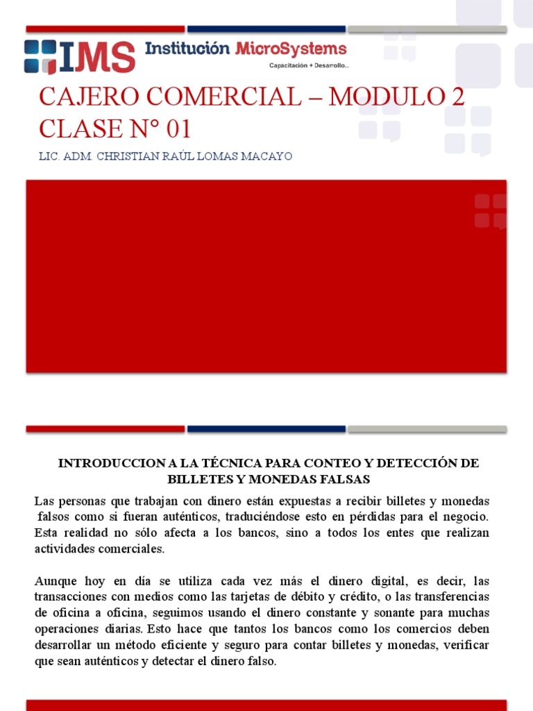 Clase 01 Recuento y Organizacion de Efectivo | PDF | Billete de banco | Mano