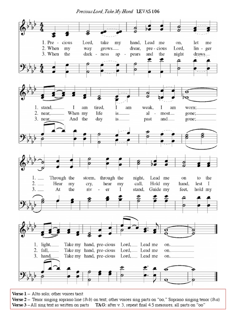 l106 - Precious Lord, Take My Hand - Hymn Anthem Instructions | PDF | Art
