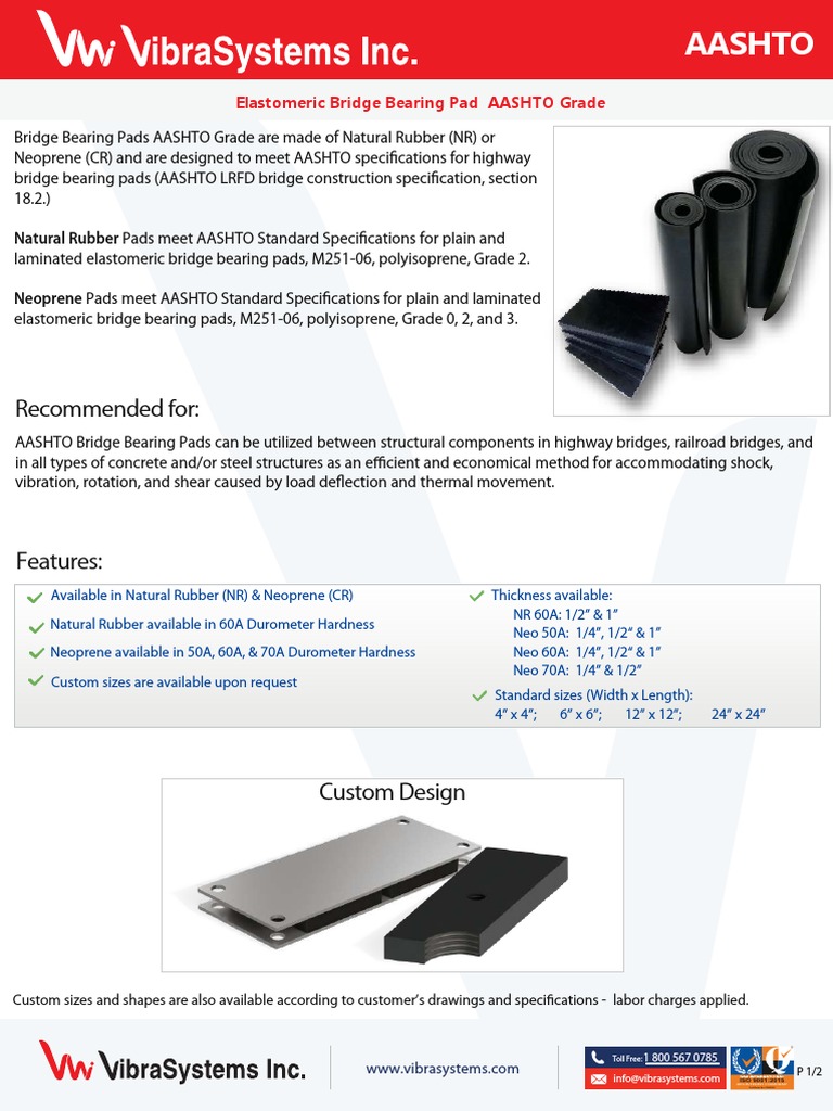 Aashto Grade Bearing Pads | PDF | Ultimate Tensile Strength | Building ...