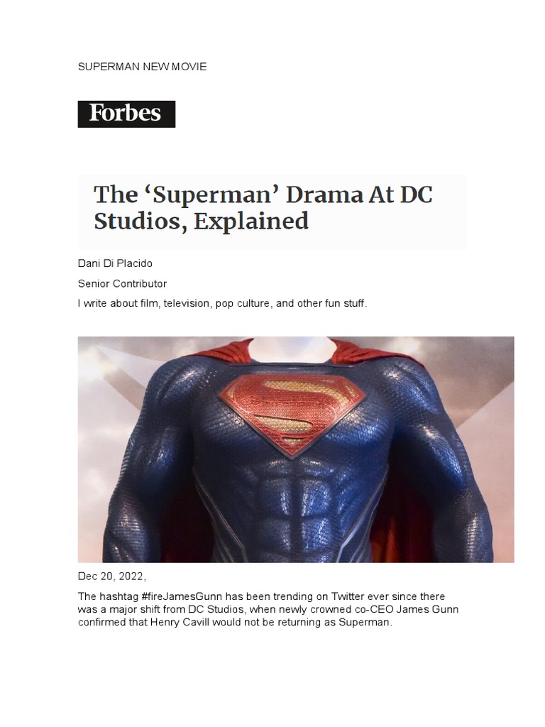 Superman New Movie | PDF | Superman | Dc Comics