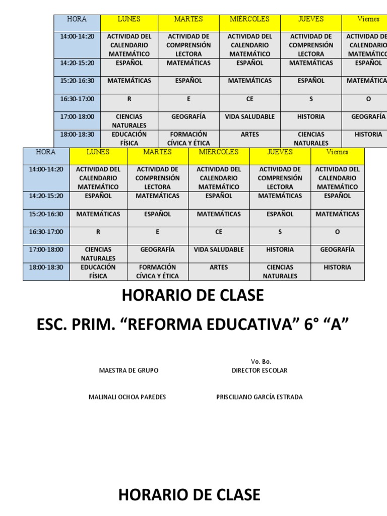 Hora de Clases | PDF