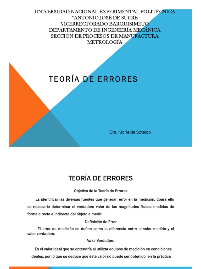 Teoría de Errores | PDF