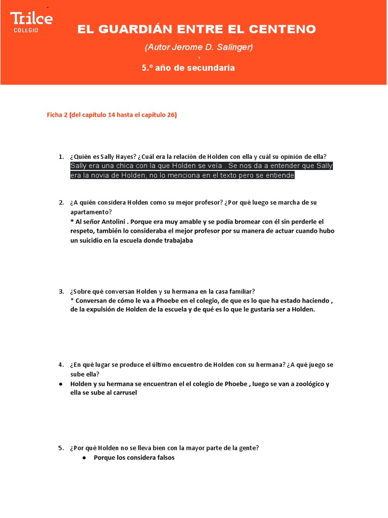 5to Sec Ficha 1 | PDF