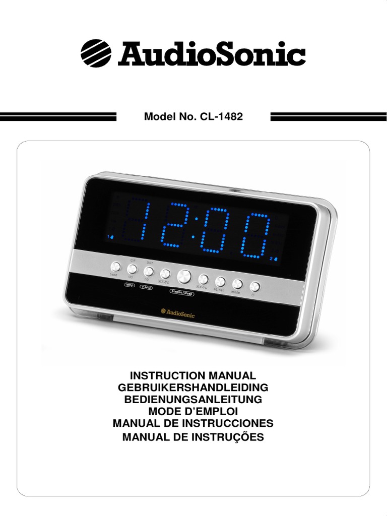 AudioSonic CL-1482 Wekkerradio | PDF | Clock | Daylight Saving Time