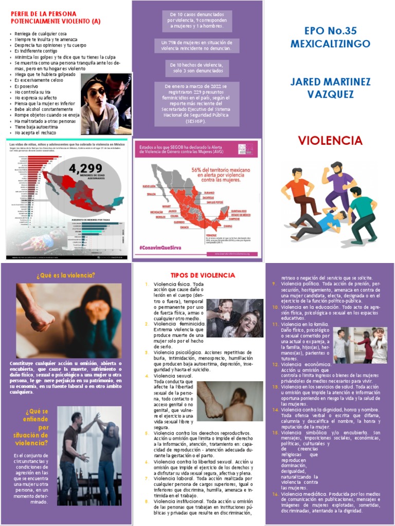 Triptico Violencia - 2 - 1 | PDF | Violencia | Mujer