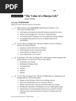 The Value of A Sherpa Life 1 | PDF | Mount Everest | Mountaineering