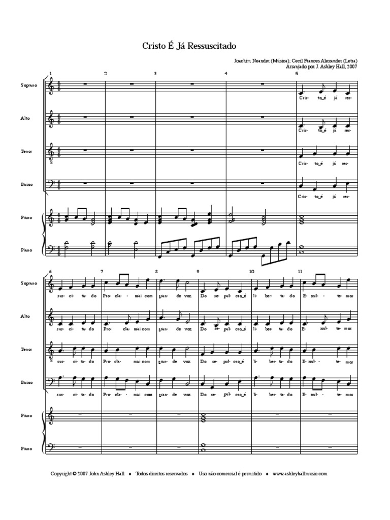 Cristo e Ja Ressuscitado - SCTB e Piano | PDF | Show musical | Pitch ...