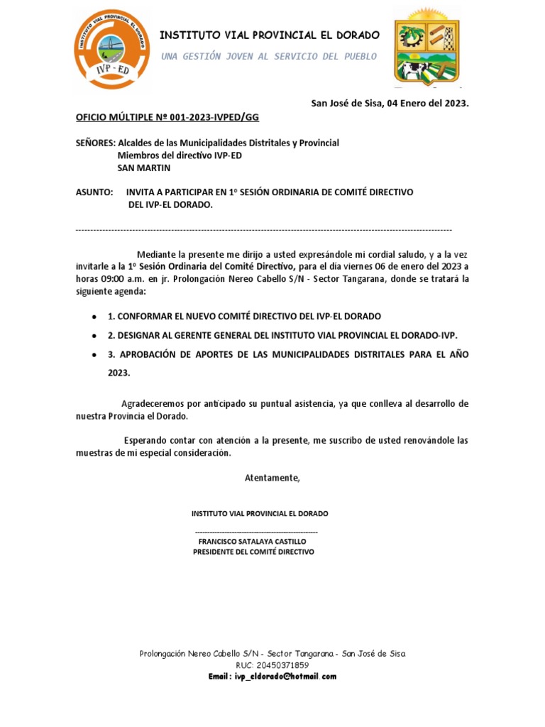 Oficio Multiple 2023 | PDF