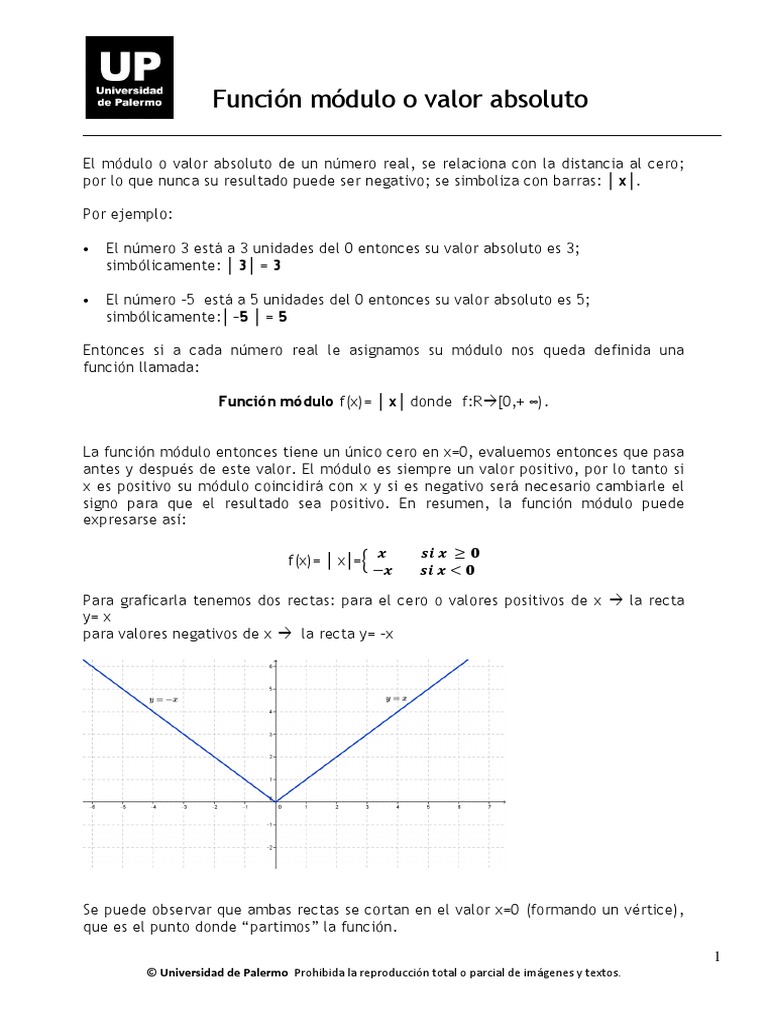 Función Módulo o Valor Absoluto | PDF | Función (Matemáticas) | Geometría