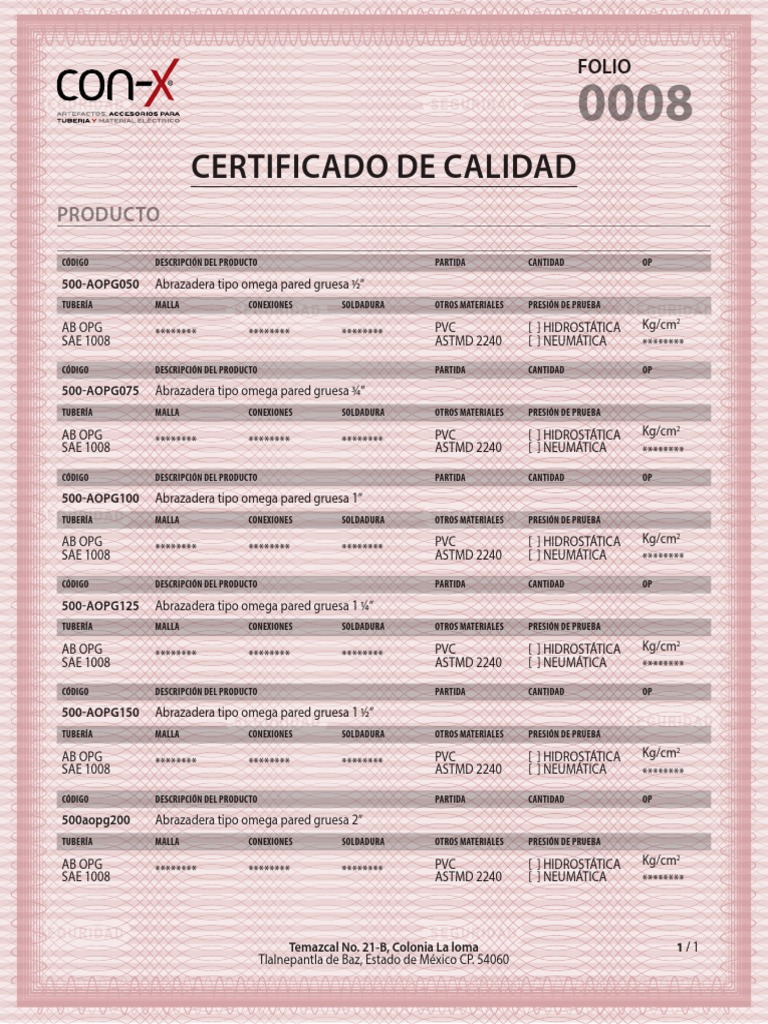 Abrazadera Tipo Omega PG Todas Med. | PDF | Tubería (transporte de ...