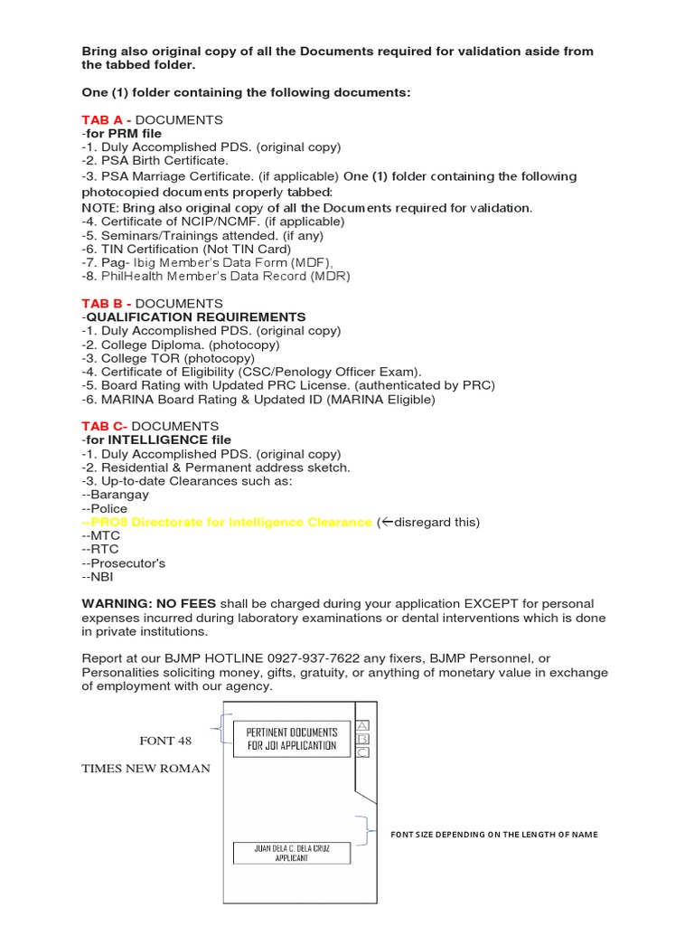 BJMP Application Requirements 2022 | PDF