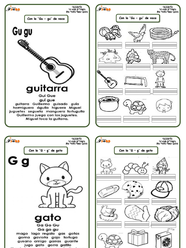Palabras Con G - Gu | PDF
