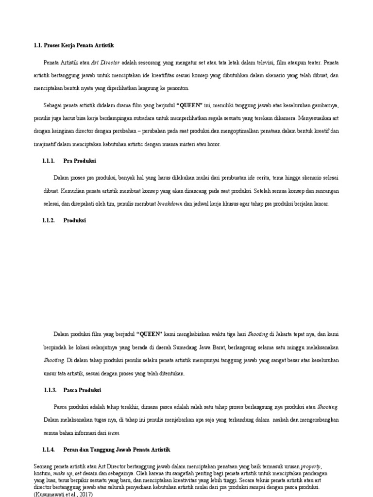 Proses Kerja Penata Artistik - PUTCH DECKdoc | PDF