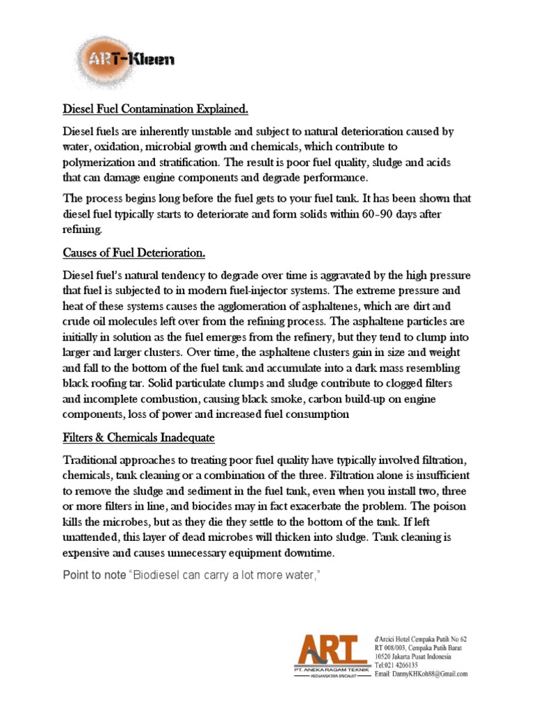 Diesel Fuel Contamination Explained | PDF