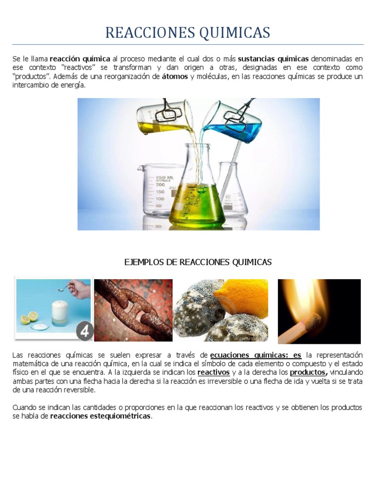 Reacciones Quimicas 1°p | PDF | Redox | Reacciones químicas