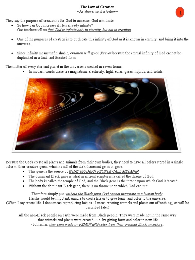 The Law of Creation and Infinity | PDF | Light | Electromagnetic Radiation