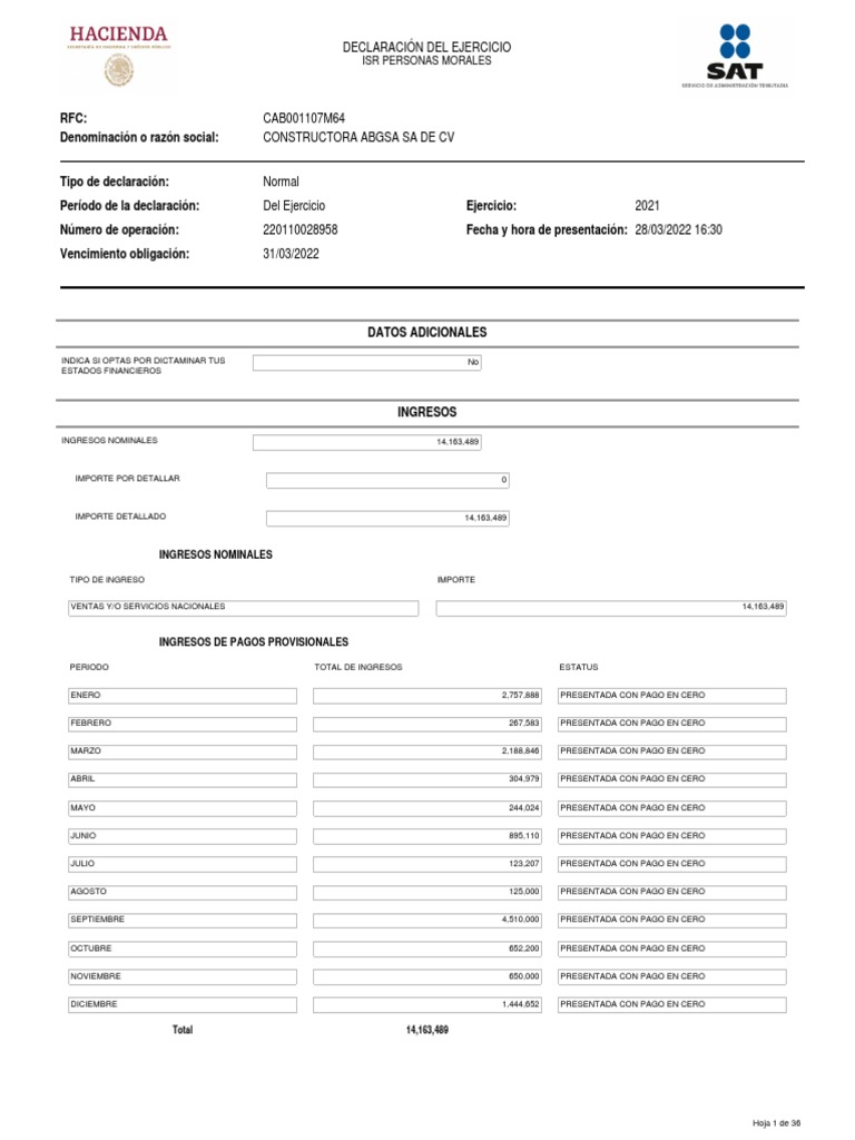 Declaracion Fiscal 2021 | Descargar gratis PDF | Salario | Subvención