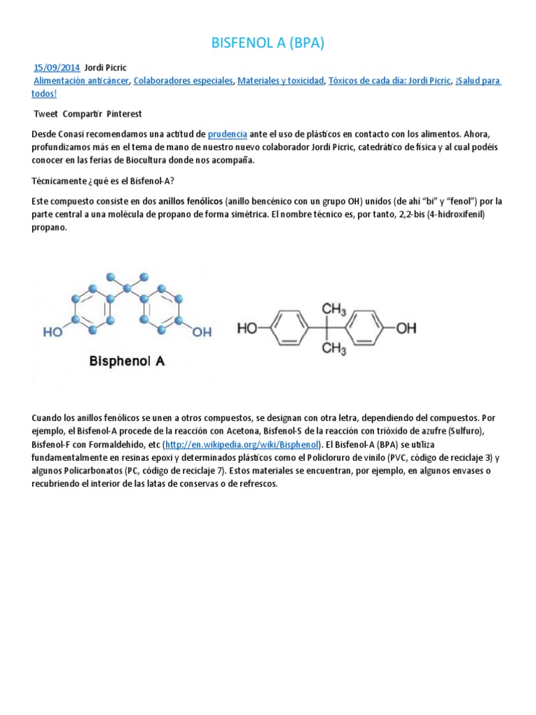 Bisfenol A | PDF | Sustancias químicas