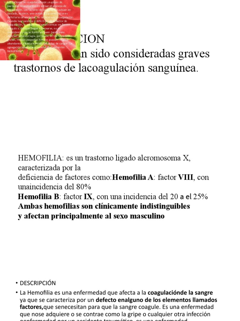 Hemofilia Luis Williams 4B | PDF | Hemofilia | Coagulación