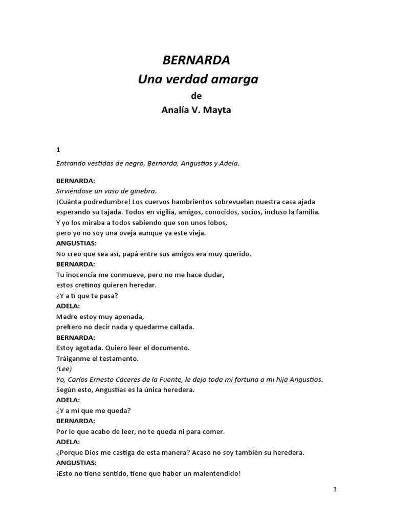 17.BERNARDA, Una Verdad Amarga | PDF