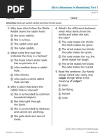 Alice in Wonderland: Answer Keys | PDF | Alice's Adventures In ...