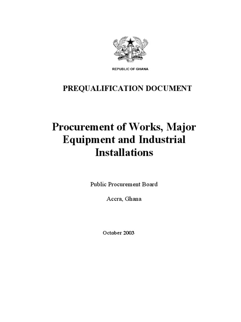 Ghana Procurement Prequalification Guide | PDF | Joint Venture | General Contractor
