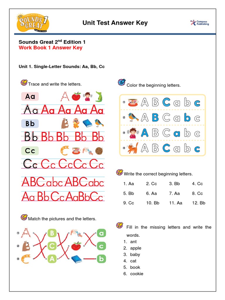 Sounds Great 2nd Edition - WB - 1 - Answer Key | PDF