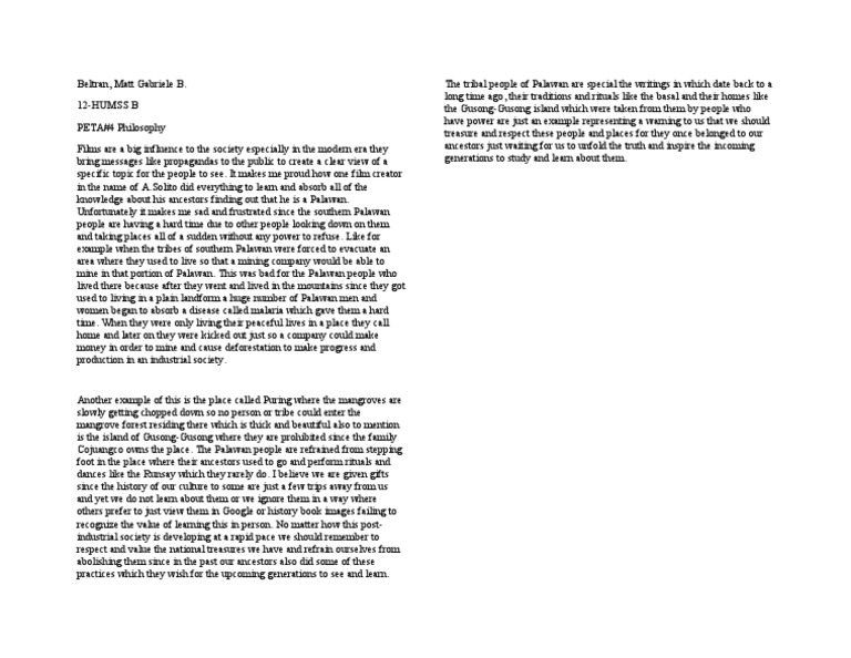 Philosophy PETA#4 | PDF