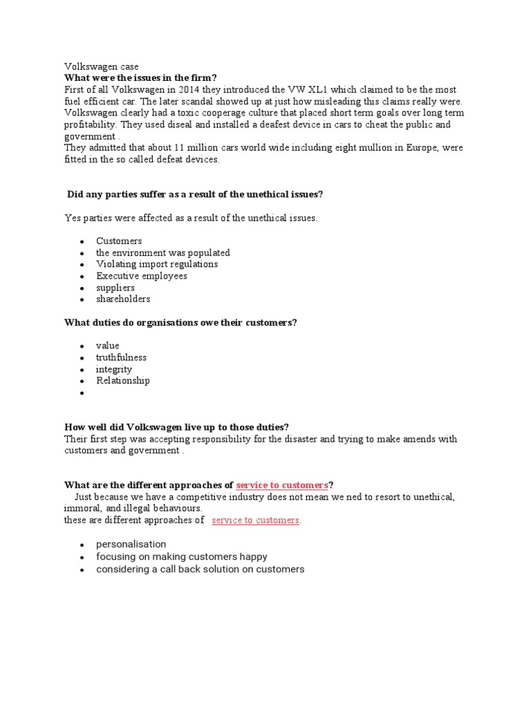Volkswagen Case | PDF