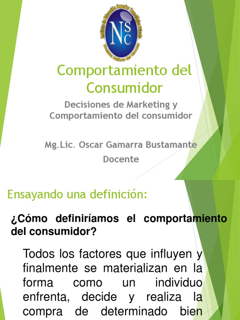 Semana 1 y 2 Comportamiento Del Consumidor | PDF | Comportamiento | Marketing