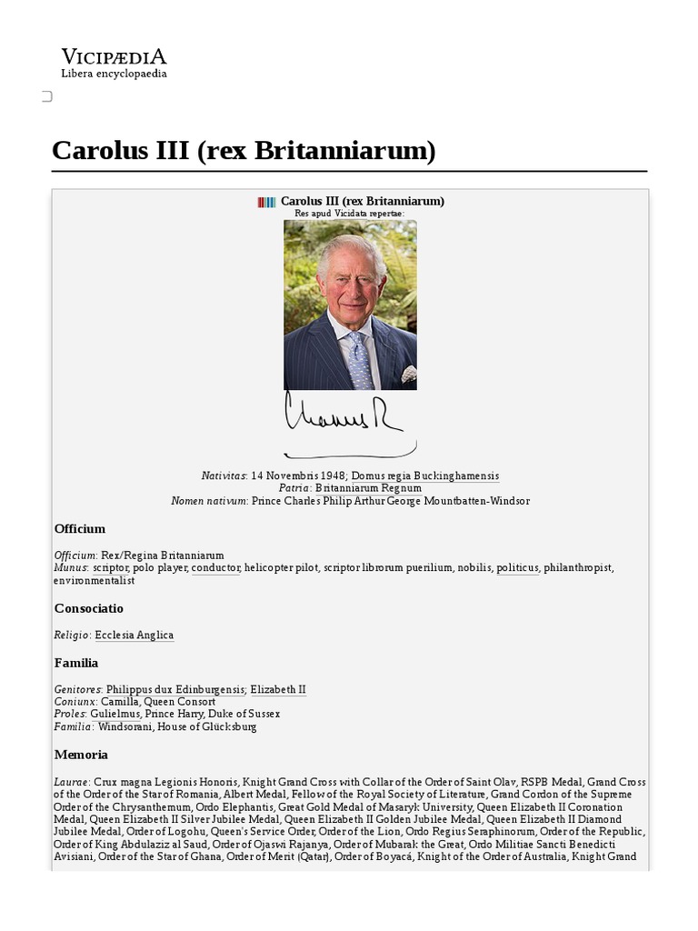 Carolus III: Vita et Regnum | PDF | Orders, Decorations, And Medals ...