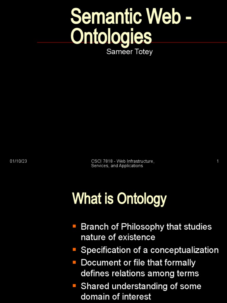 Ontology | PDF | Ontology (Information Science) | Knowledge Representation And Reasoning
