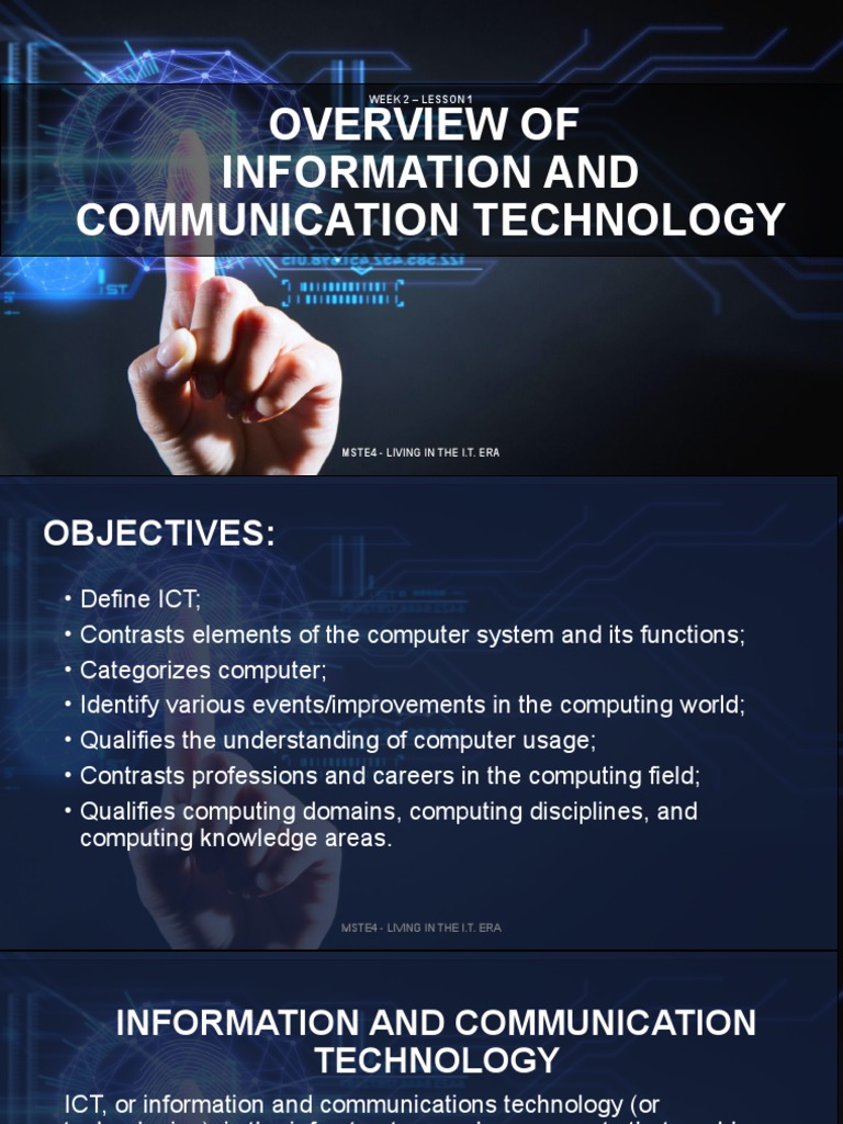 Lesson 1 (Overview of ICT) | PDF | Computer Program | Programming