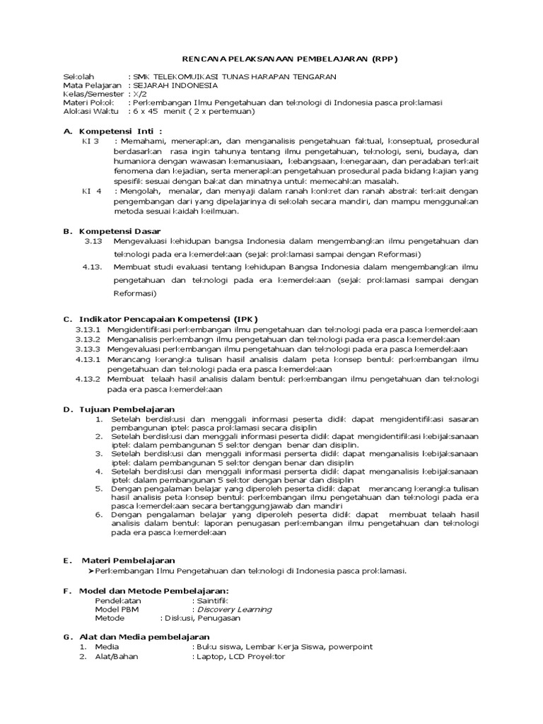 RPP KD 3.13 Pert 18-19 | PDF | Seni