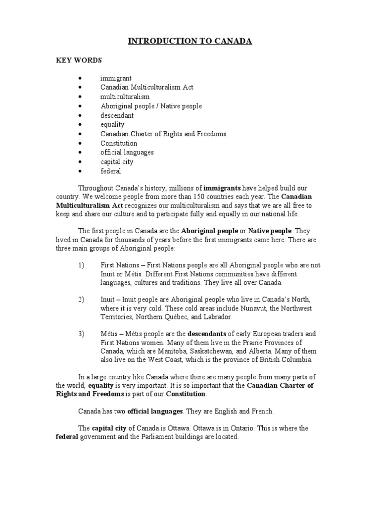 Esl Civics Intro Canada | PDF | Provinces And Territories Of Canada ...