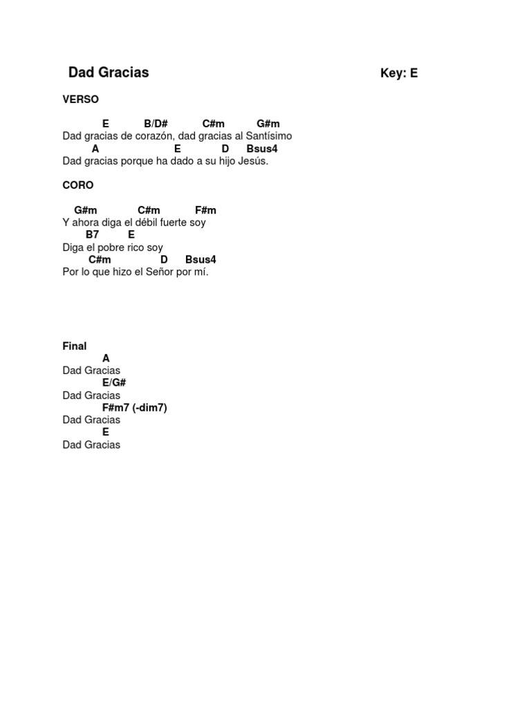 Dad Gracias Chords | PDF