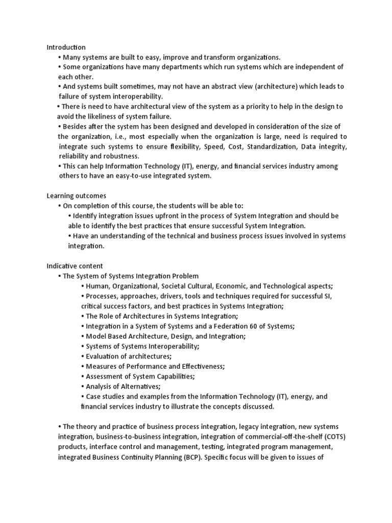 ITEC54 - System Integration and Architecture - Introduction | PDF ... ITEC54 - System Integration and Architecture - Introduction | PDF ...